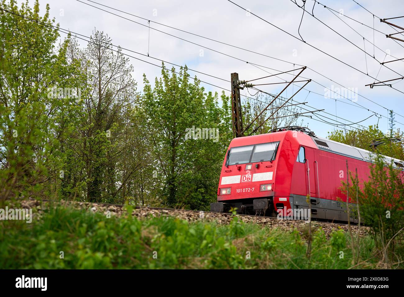 Augsburg, Bavaria, Germany - April 11, 2024: DB Deutsche Bahn train ...