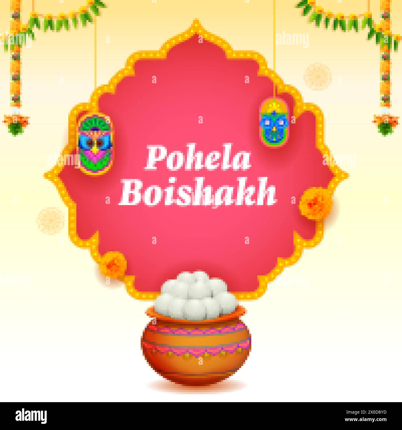 illustration of greeting background for Pohela Boishakh, Bengali Happy ...