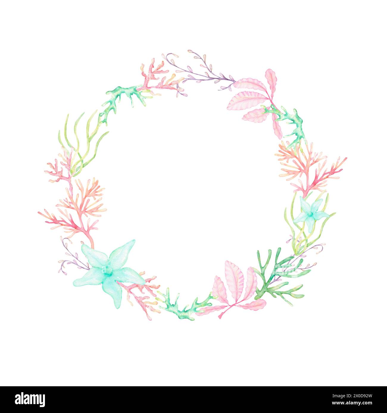 Blue seaweed leaves isolated Cut Out Stock Images & Pictures - Alamy