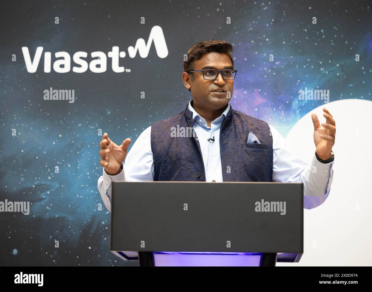EDITORIAL USE ONLY Guru Gowrappan, Viasat President at the launch of ...