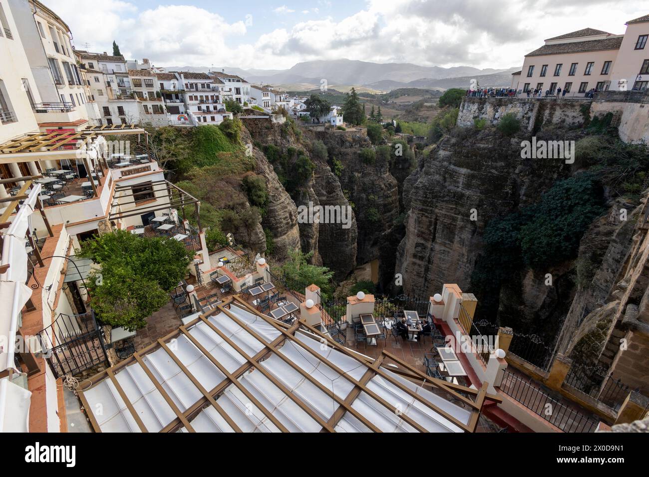 Ronda, Spain - October 20, 2023: Famous arched bridge from Ronda ...