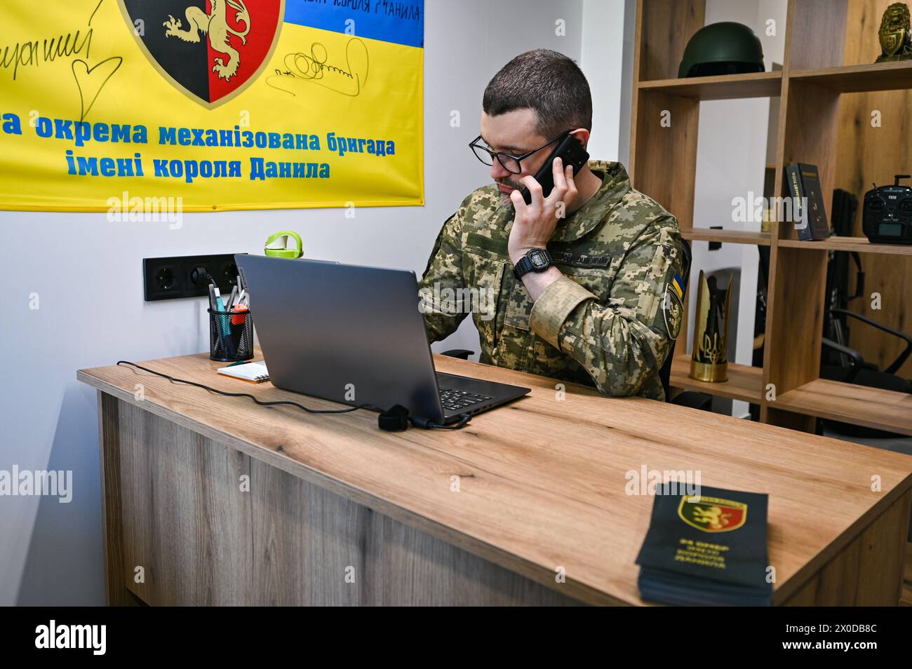 Non Exclusive: LVIV, UKRAINE - APRIL 10, 2024 - Vasyl works as a ...