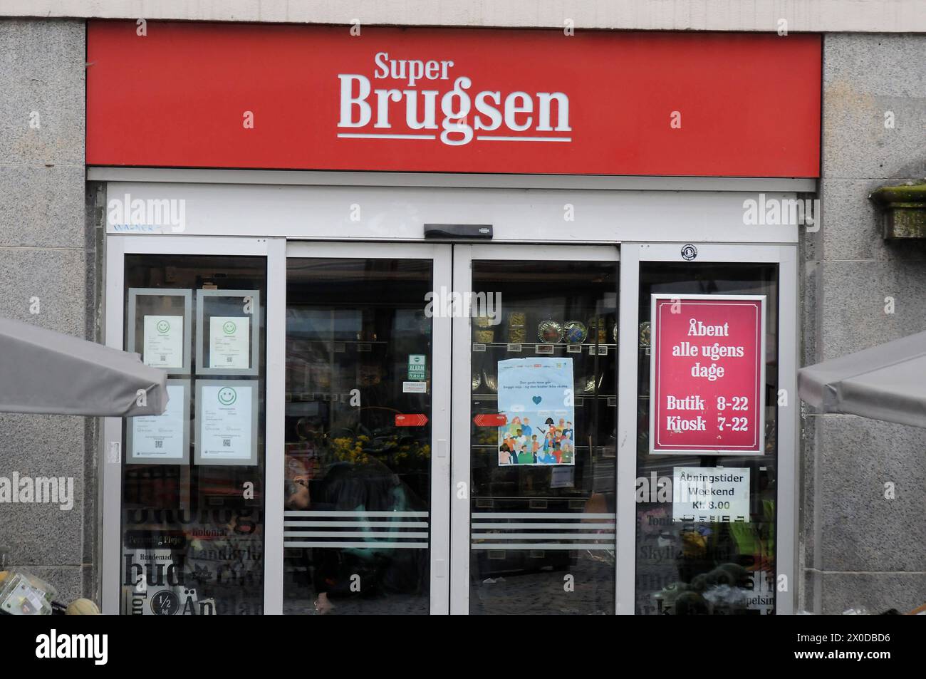 Copenhagen, Denmark /11 April 24/.Super brugsen grocery chain store in ...