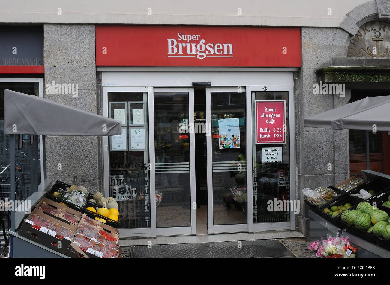 Copenhagen, Denmark /11 April 24/.Super brugsen grocery chain store in ...
