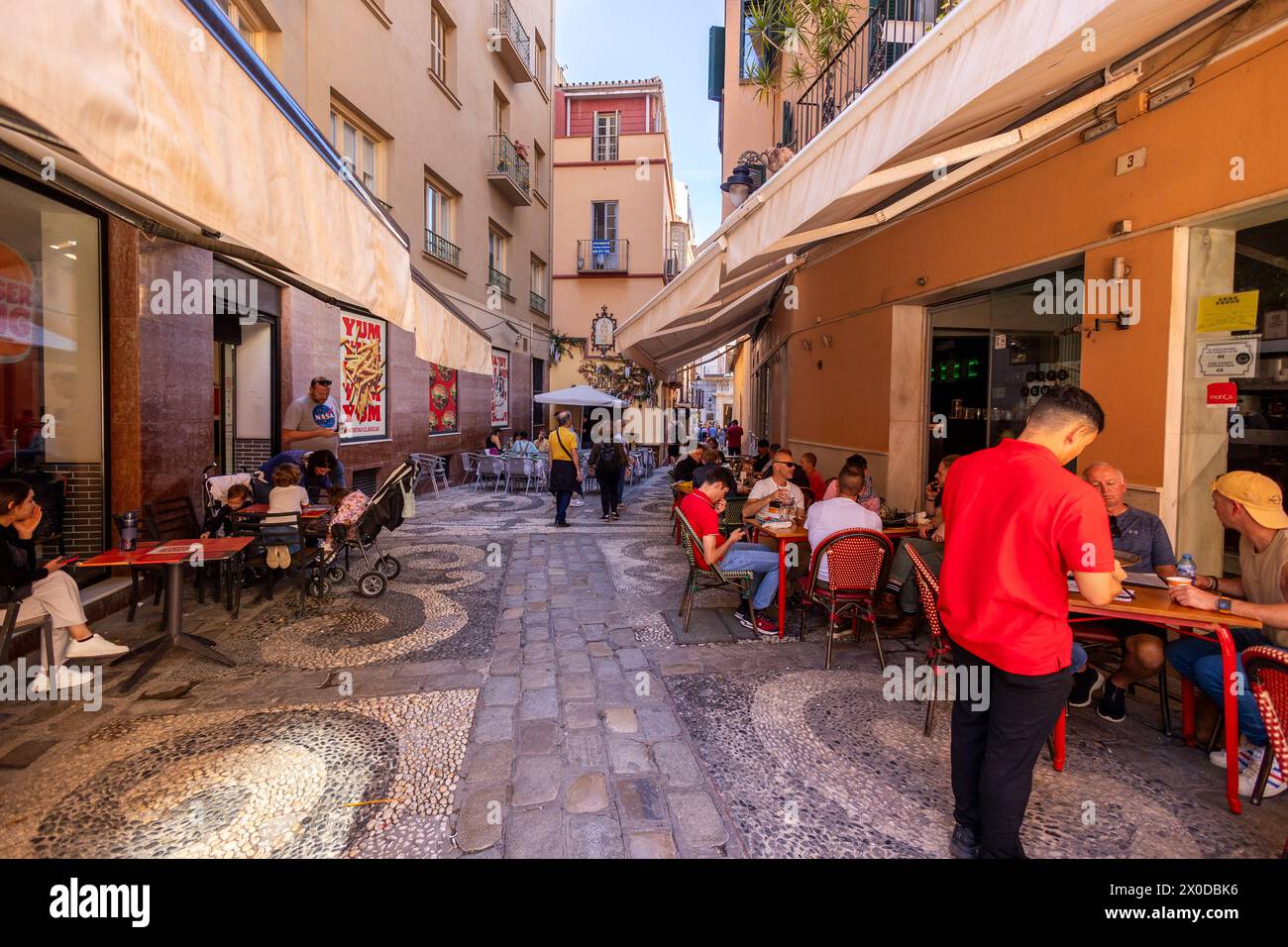 Malaga, Spain - October 21, 2023: Downtown area of Malaga city, located ...