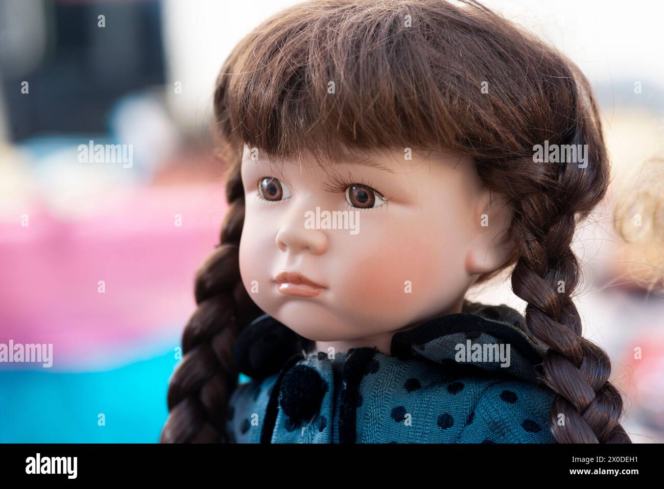 Doll Head whit Sulky Stock Photo - Alamy
