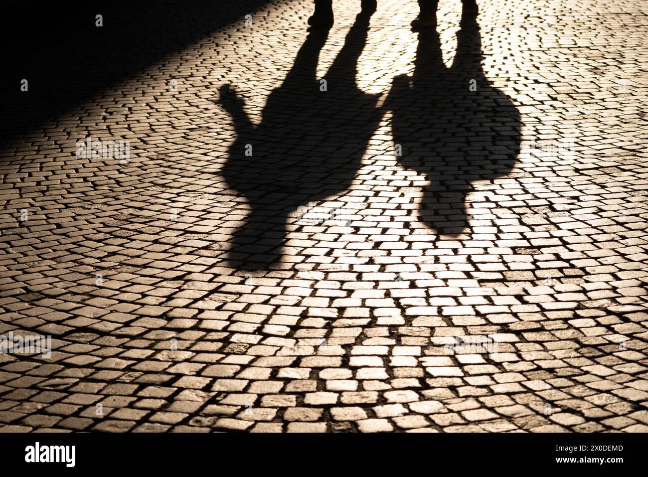 People Walking With Shadows Stock Photo - Alamy