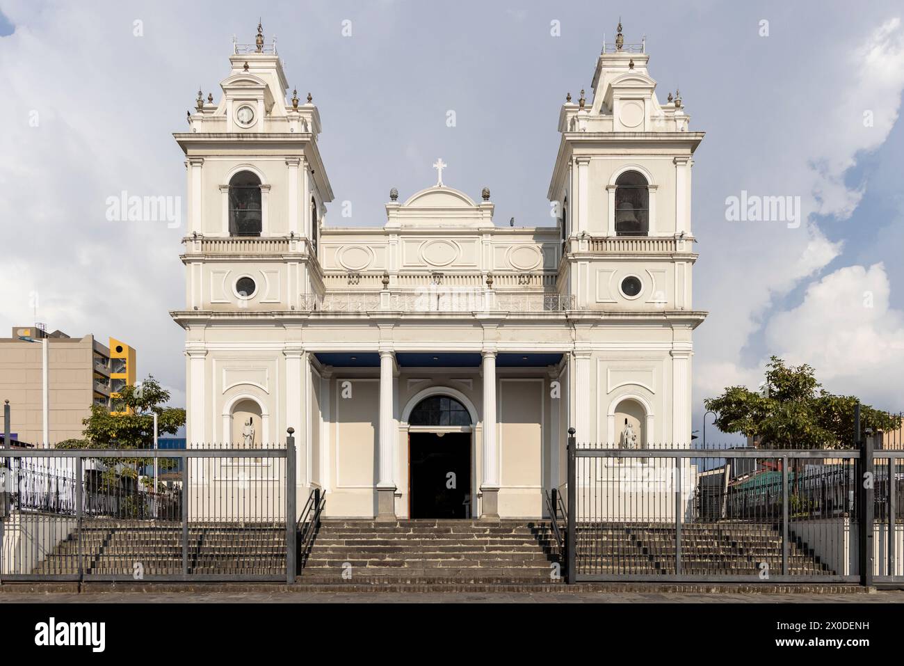 Entrance of Our lady of Soltitude catholic church in baroque style the ...