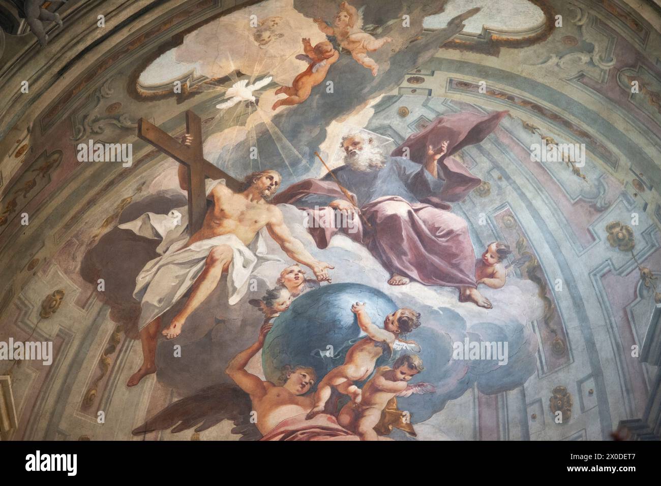 Italy Lombardy, Crema, Church of the Santissima Trinita, Apse Fresco ...