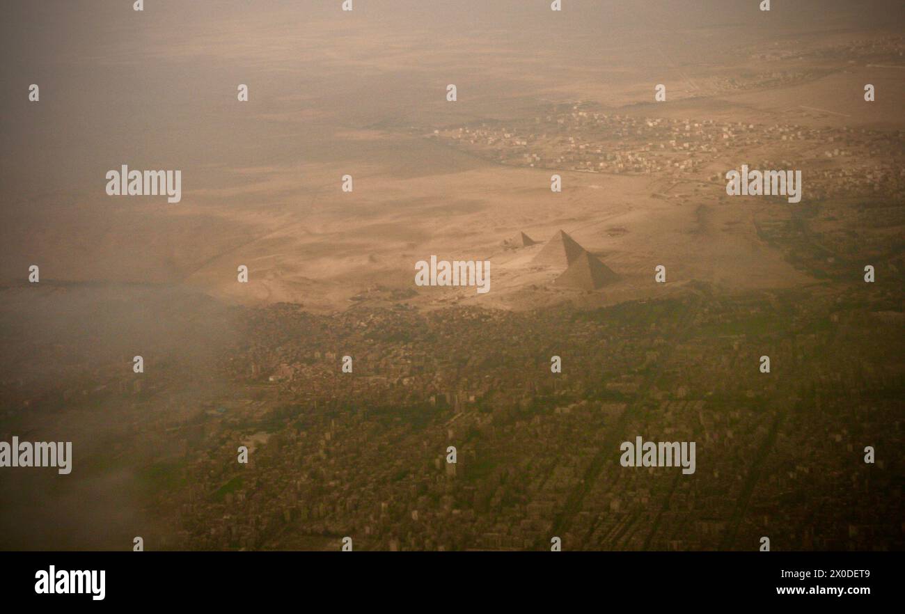 Giza Pyramids from the air Stock Photo - Alamy