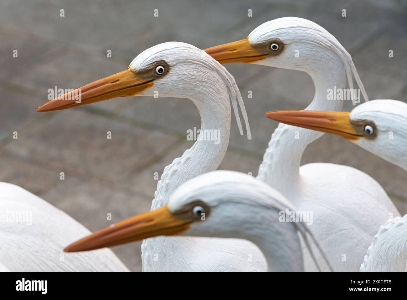 White Plastic Heron Stock Photo - Alamy