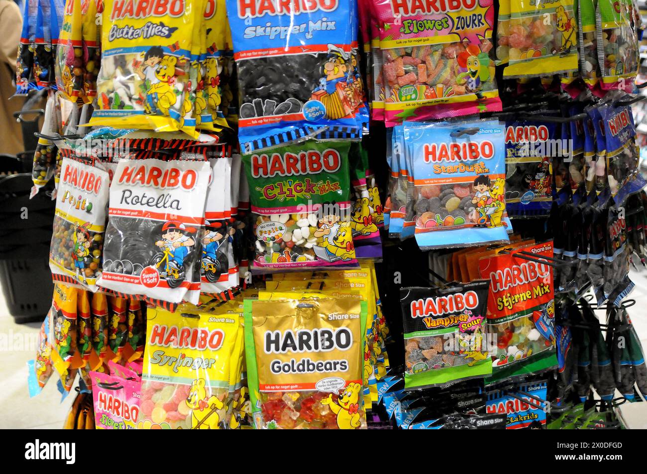 Copenhagen/ Denmark/11 April 2024/ Haribo products for sale in danish ...