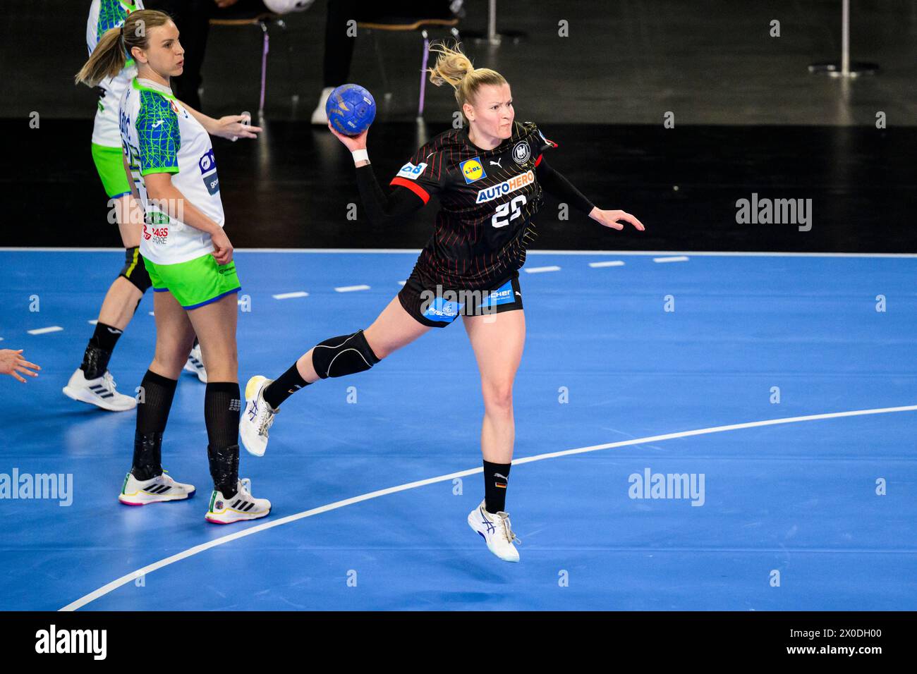 Neu Ulm, Germany. 11th Apr, 2024. Handball, Women, Olympic ...