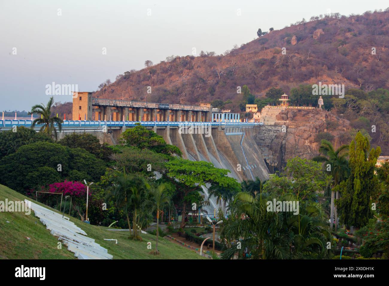 View of the Sathanur dam. Sathanur Dam is one of the major dams in ...