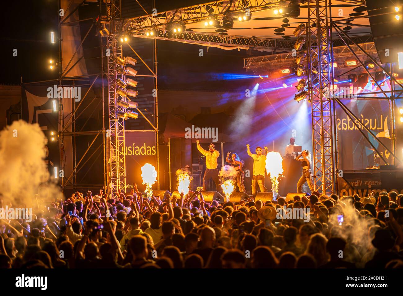 FARO, PORTUGAL: 7th SEPTEMBER, 2023 - Music band, Supa Squad, performs ...