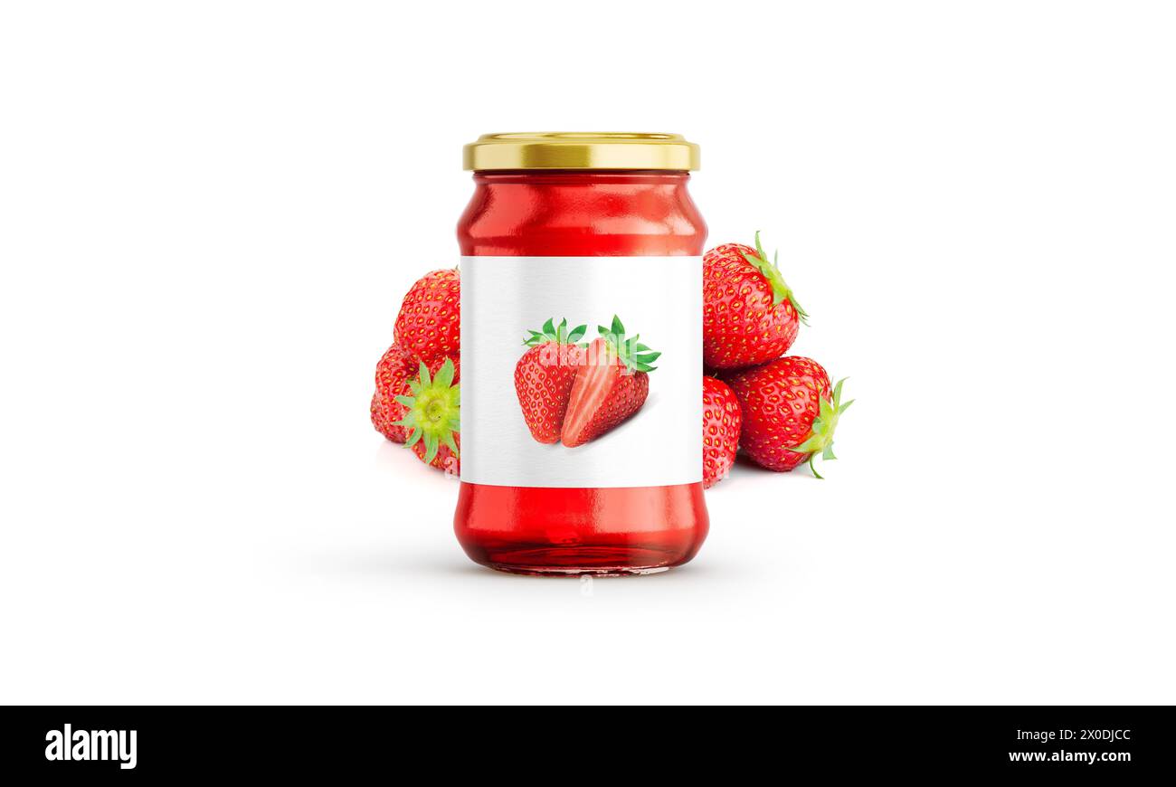 Jam label design template Cut Out Stock Images & Pictures - Alamy