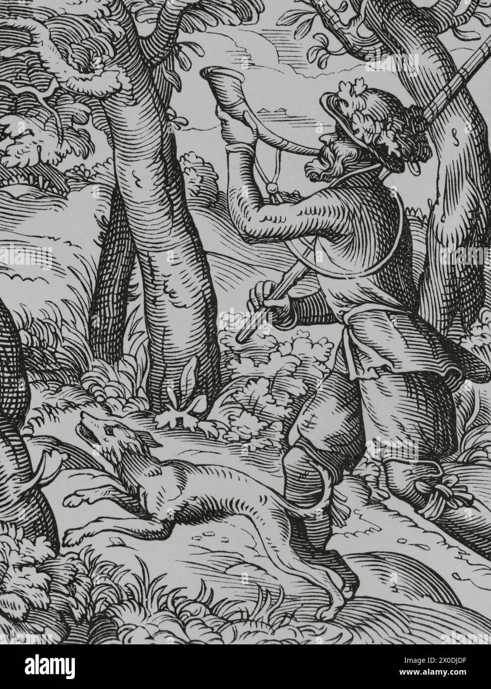 German hunter. Facsimile after a drawing and engraving by Jost Amman in ...