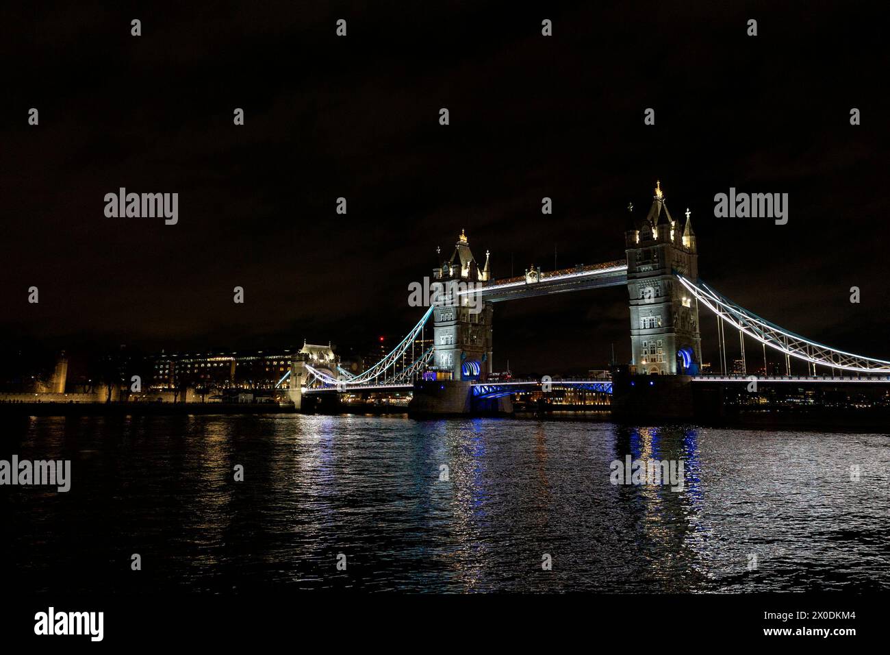 Tower Bridge, London, United Kingdom at night. An iconic landmark at ...