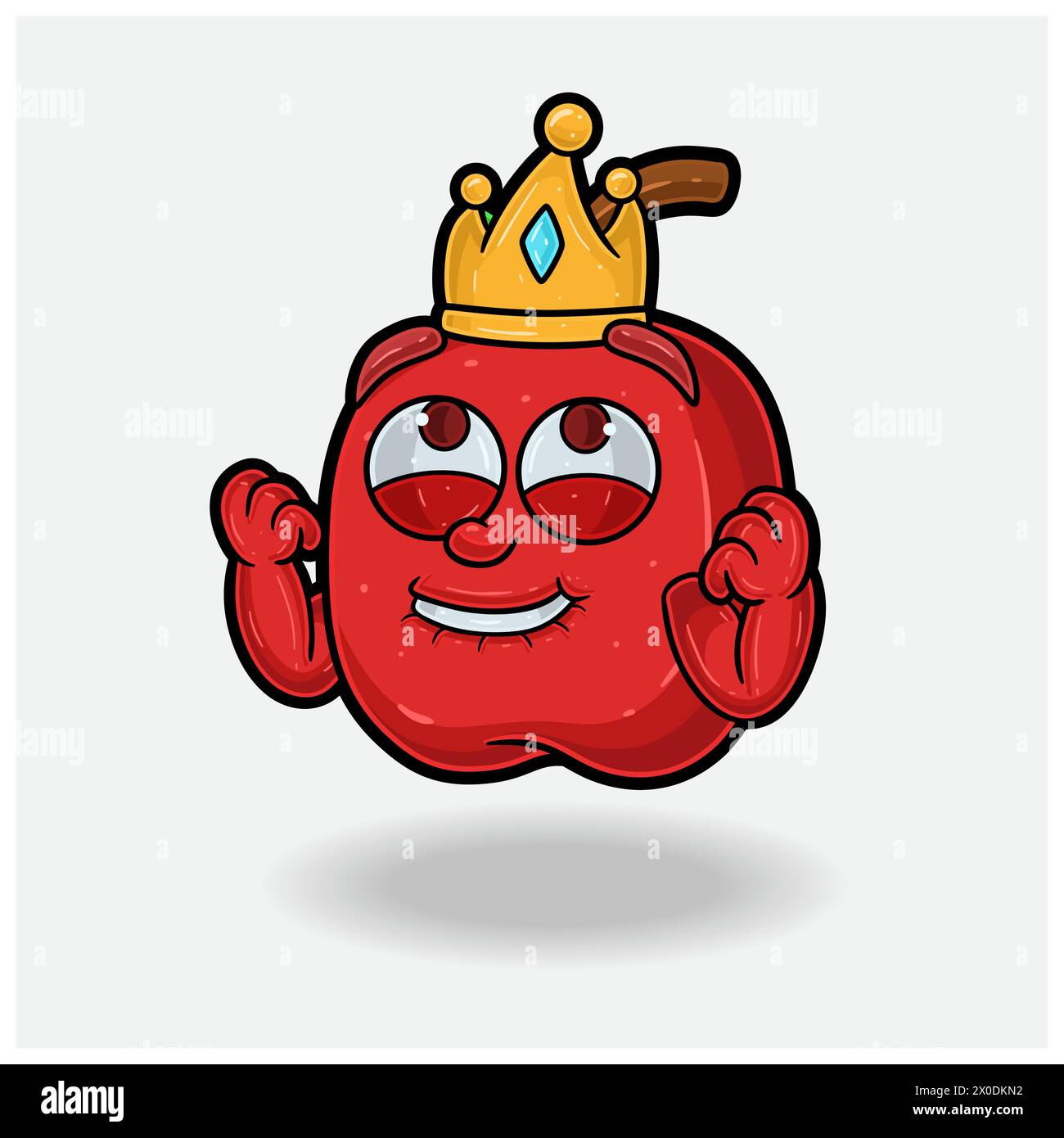Happy expression with Apple Fruit Crown Mascot Character Cartoon ...