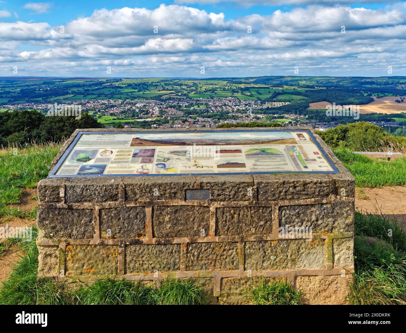 UK, West Yorkshire, Otley, Otley Chevin, Surprise View Interpretation ...