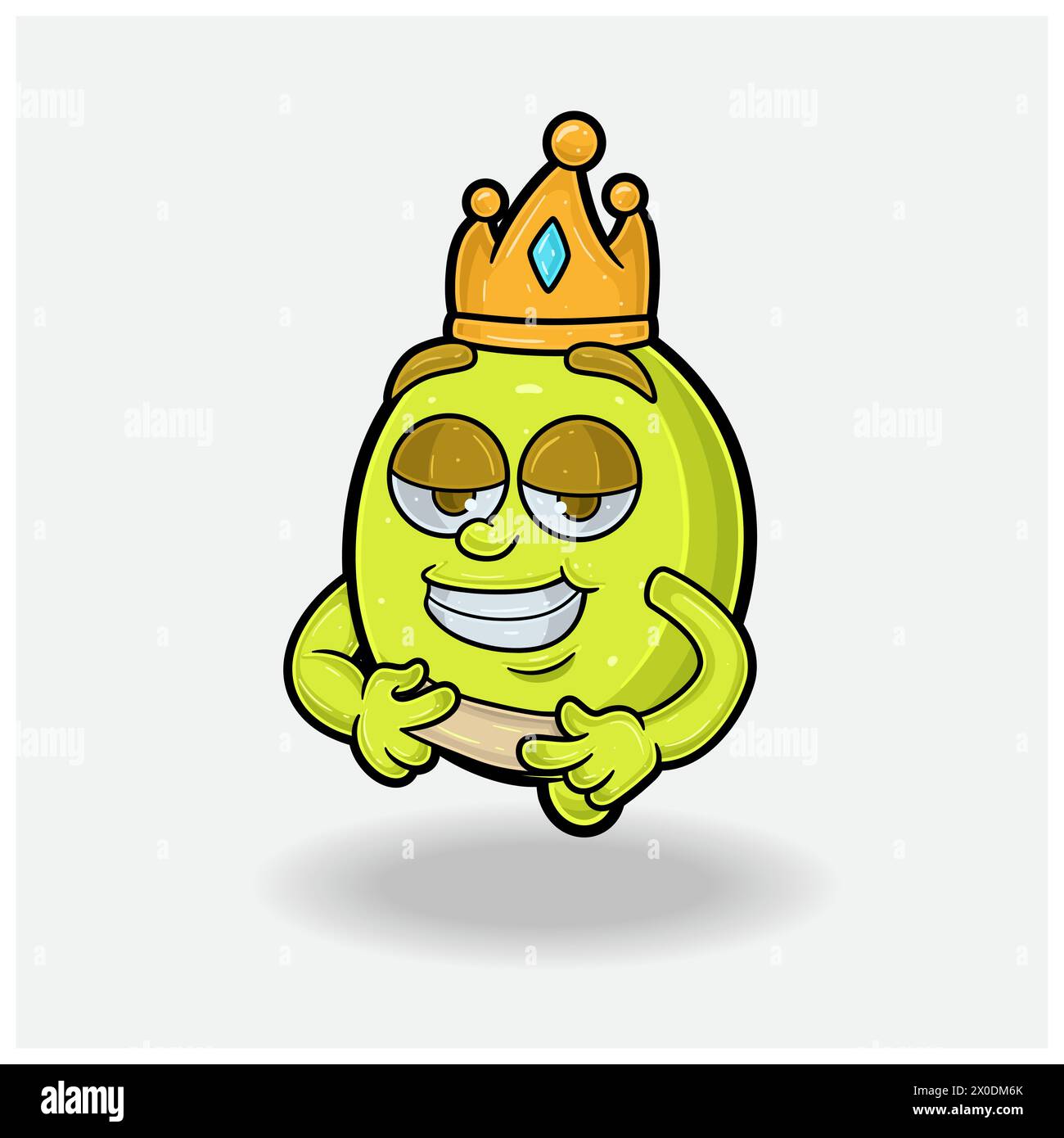 Love struck expression with Lemon Fruit Crown Mascot Character Cartoon ...