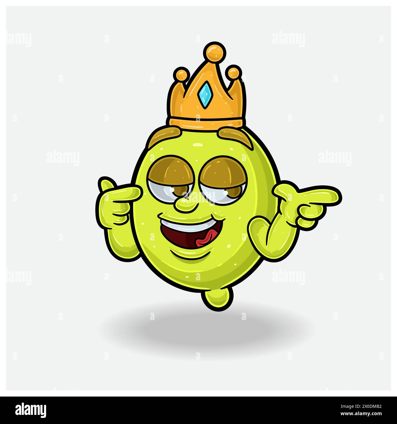 Smug expression with Lemon Fruit Crown Mascot Character Cartoon. Vector ...