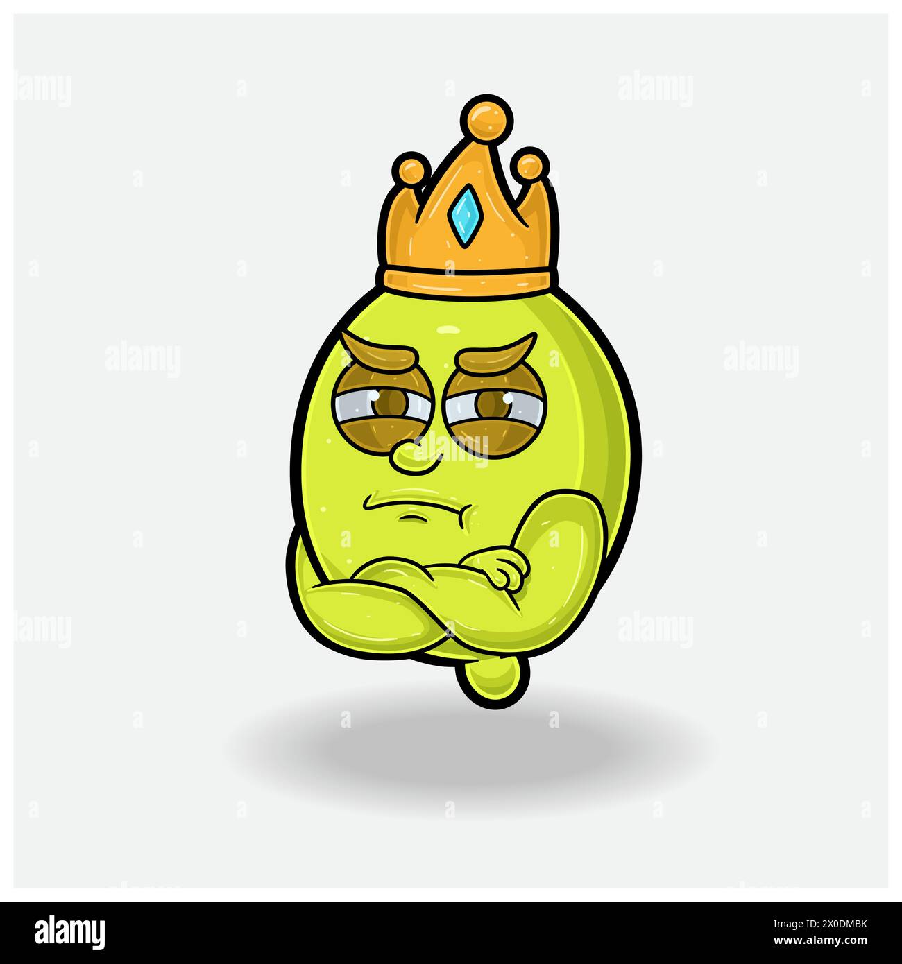 Jealous expression with Lemon Fruit Crown Mascot Character Cartoon ...