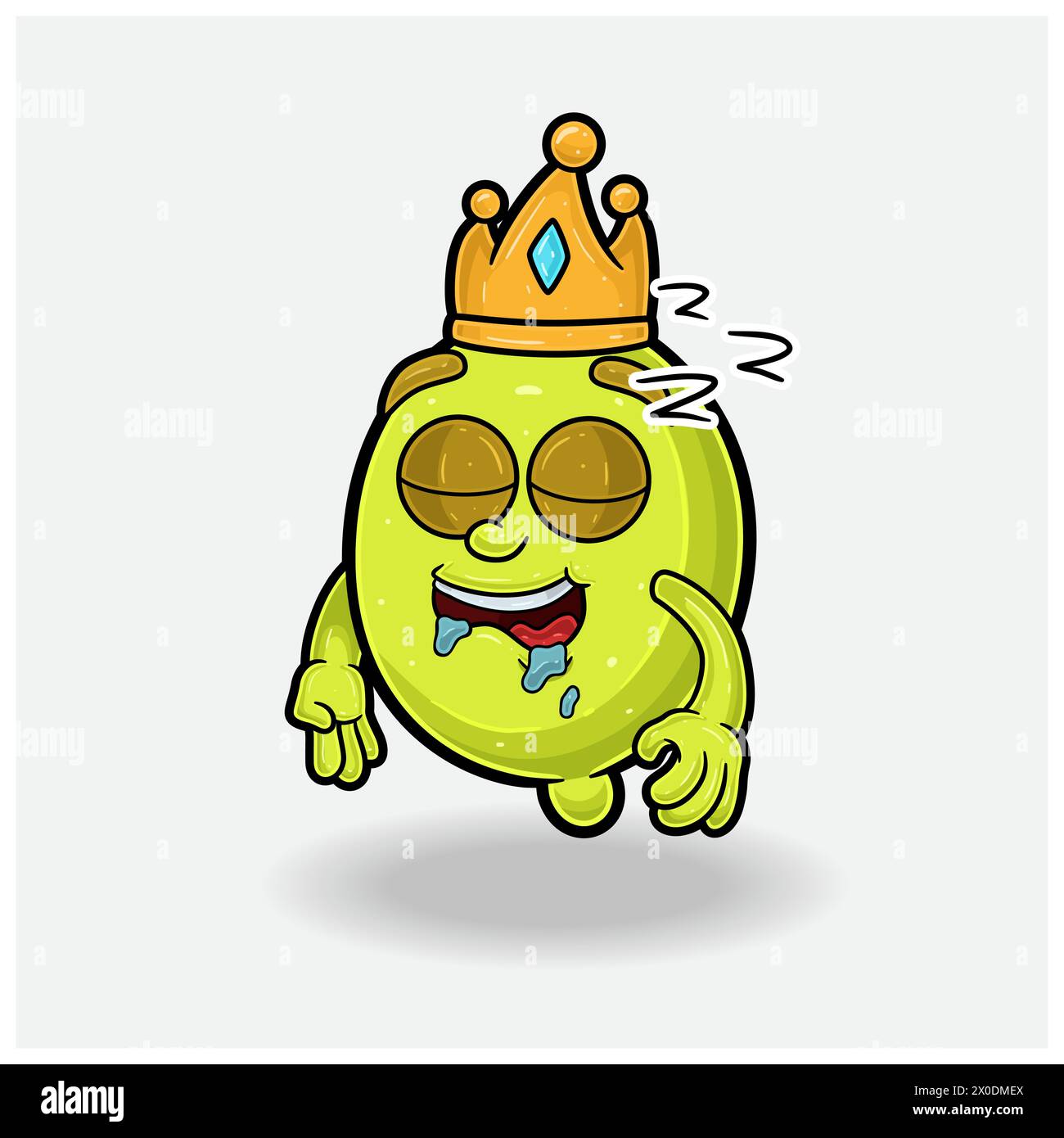 Sleep expression with Lemon Fruit Crown Mascot Character Cartoon ...