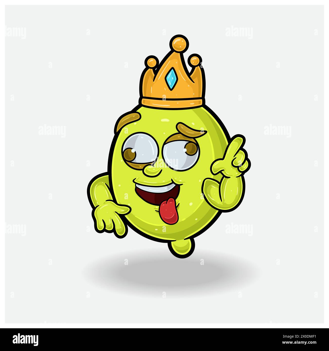 Crazy expression with Lemon Fruit Crown Mascot Character Cartoon ...