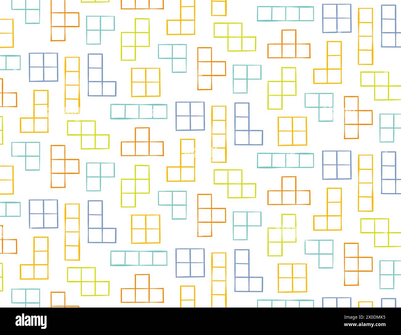 Tetris pattern on a white background. vector pattern game, design for ...