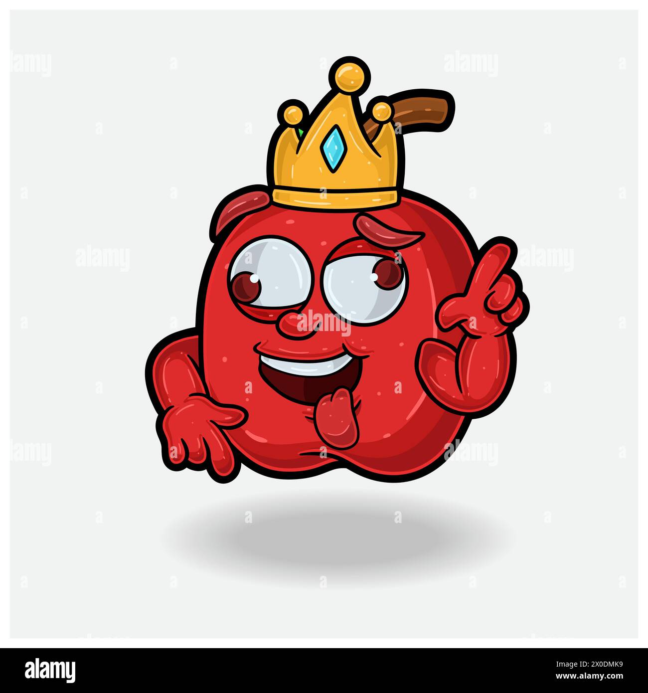Crazy expression with Apple Fruit Crown Mascot Character Cartoon ...