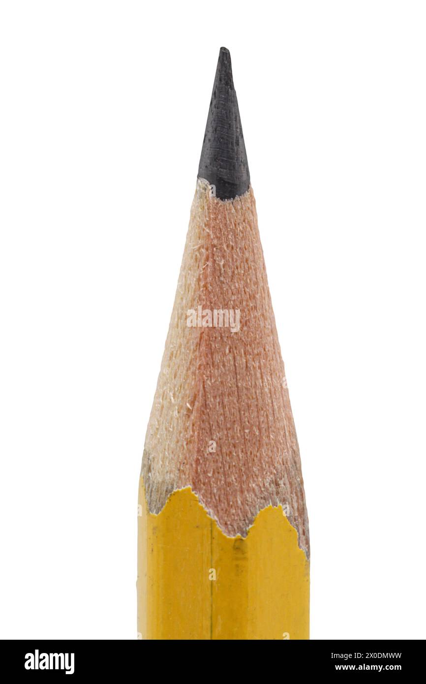 Sharpened pencil tip on white background Stock Photo - Alamy