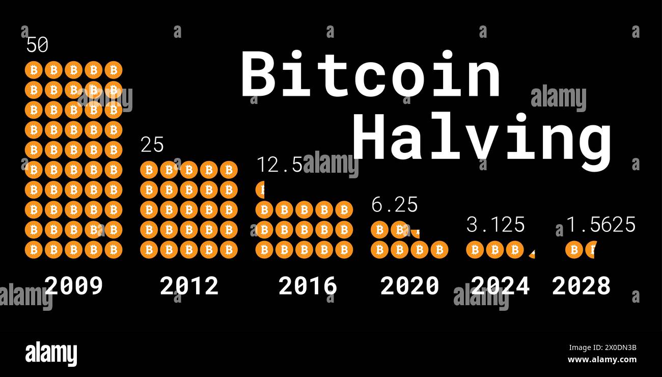 Bitcoin Halving 2024 infographic. Visualization how mining reward is ... Bitcoin Halving 2024 infographic. Visualization how mining reward is ...