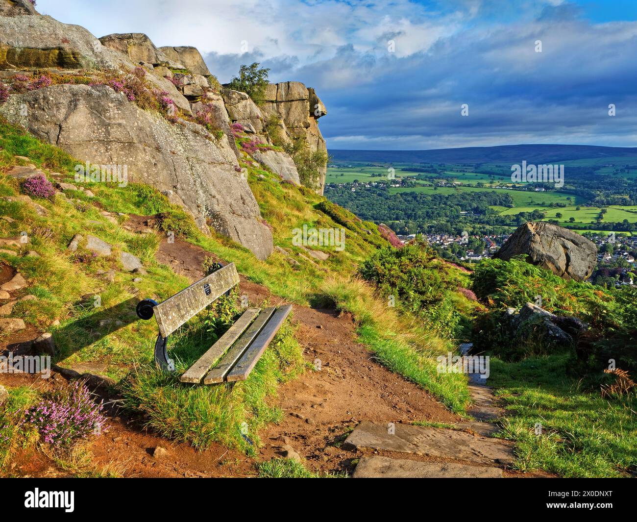 UK, West Yorkshire, Ilkley, Ilkley Moor Cow and Calf Rocks Stock Photo ...
