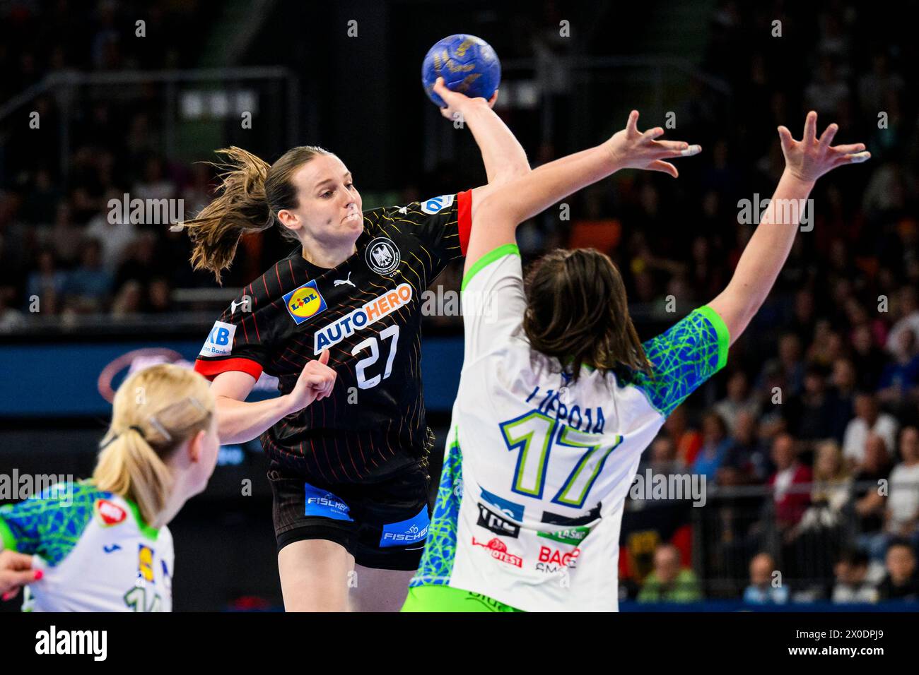 Neu Ulm, Germany. 11th Apr, 2024. Handball, Women, Olympic ...