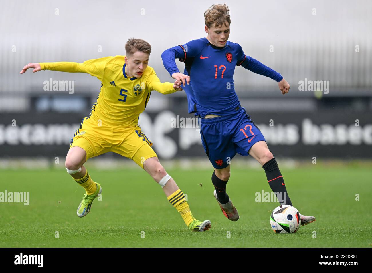 Gabriel Granberg (5) of Sweden pictured defending on Sil Blokhuis (17 ...