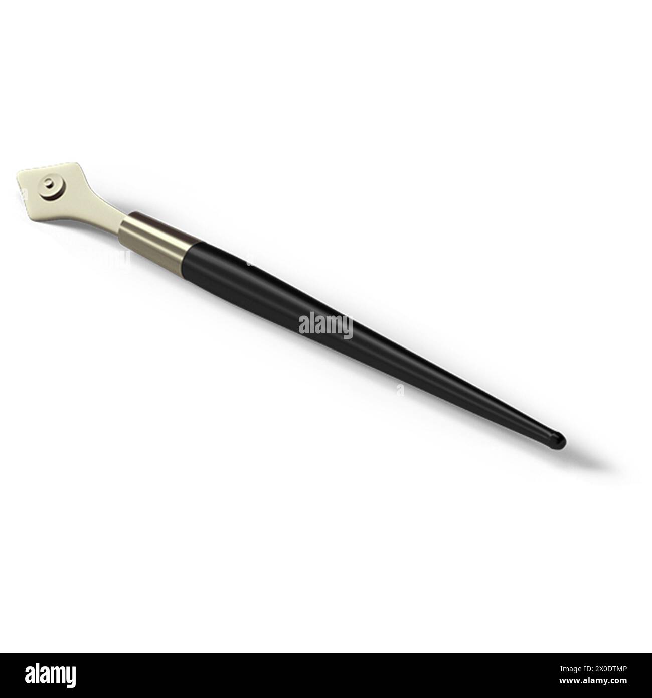 Creative concept isometric rulling pen isolated against plain ...