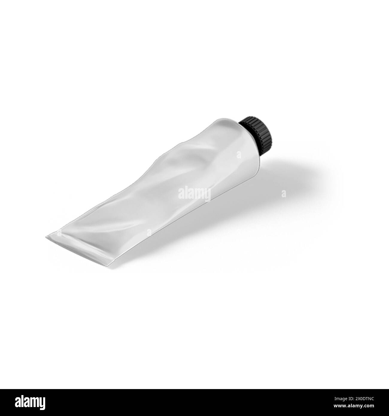 Creative concept isometric paint tube isolated against plain background ...