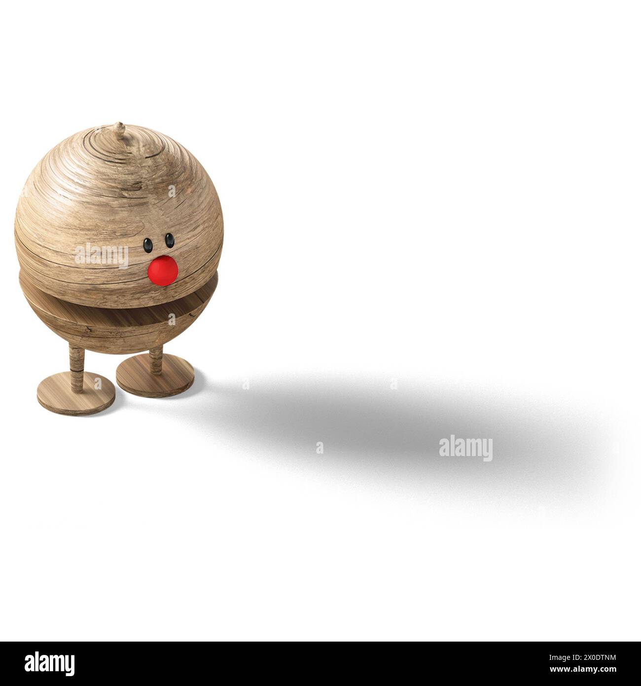 Creative concept isometric wooden toy isolated against plain background ...