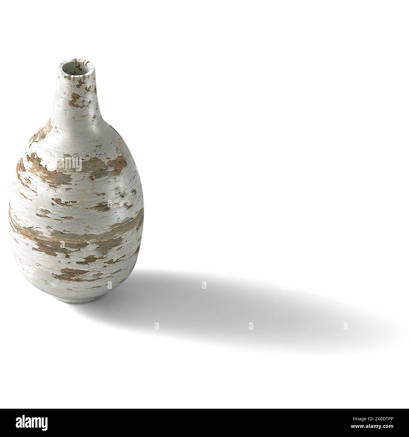 Creative concept isometric rustic vase isolated against plain ...