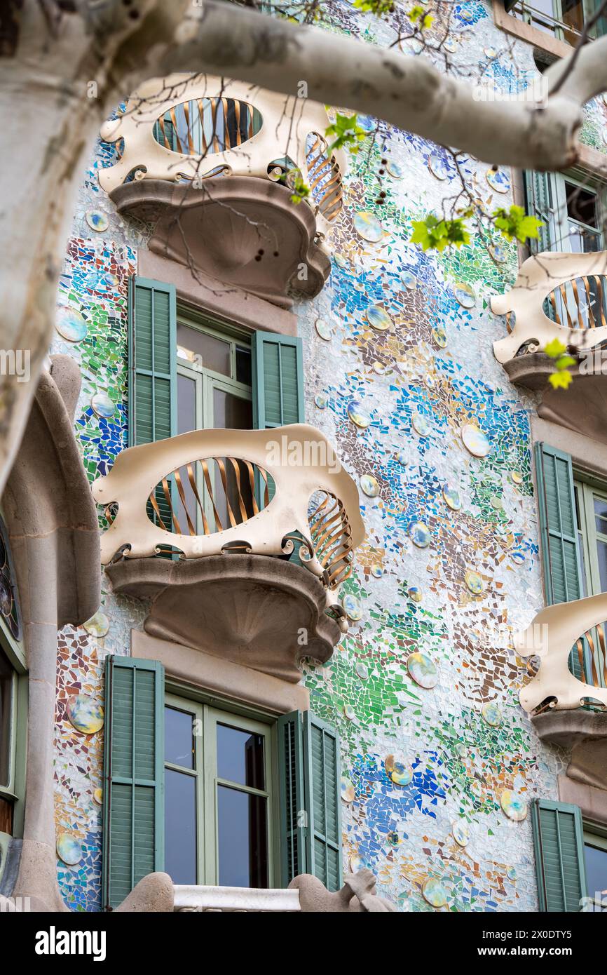 Exterior of Casa Batlló, a building in the center of Barcelona, Spain ...
