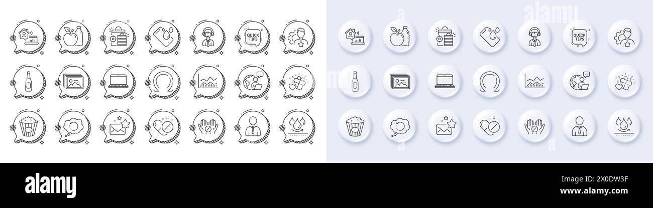 Outsource Work Waterproof And Apple Line Icons For Web App Printing Line Icons Vector Stock