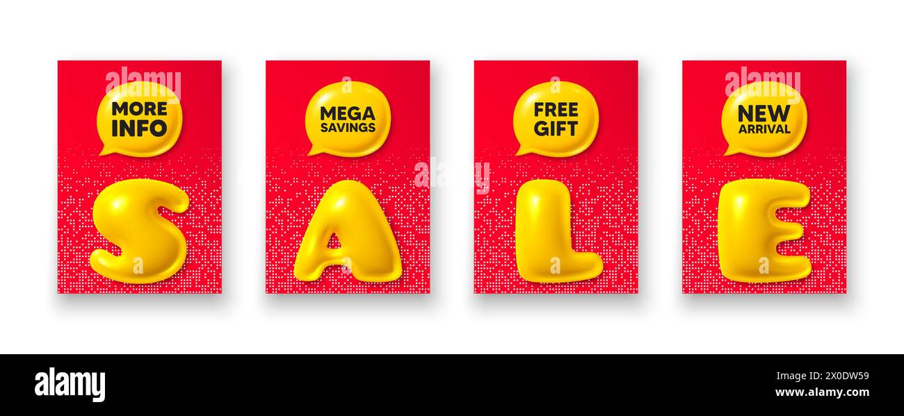 More info symbol. Navigation sign. Poster templates with 3d sale text ...