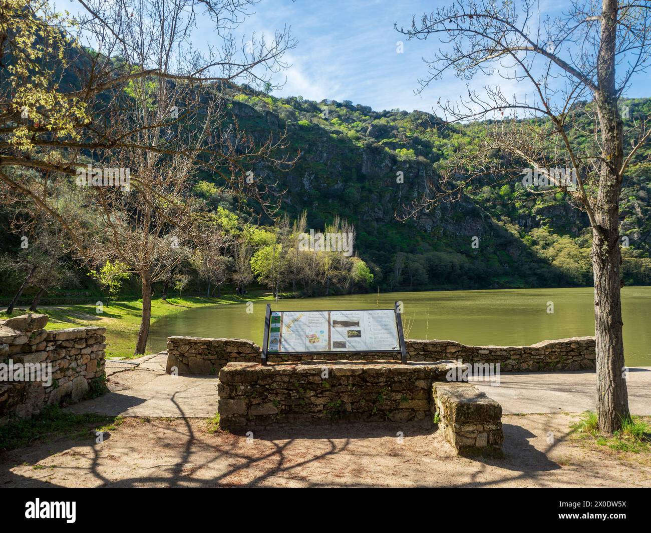 The Douro River between green canyons on its way between Spain and ...