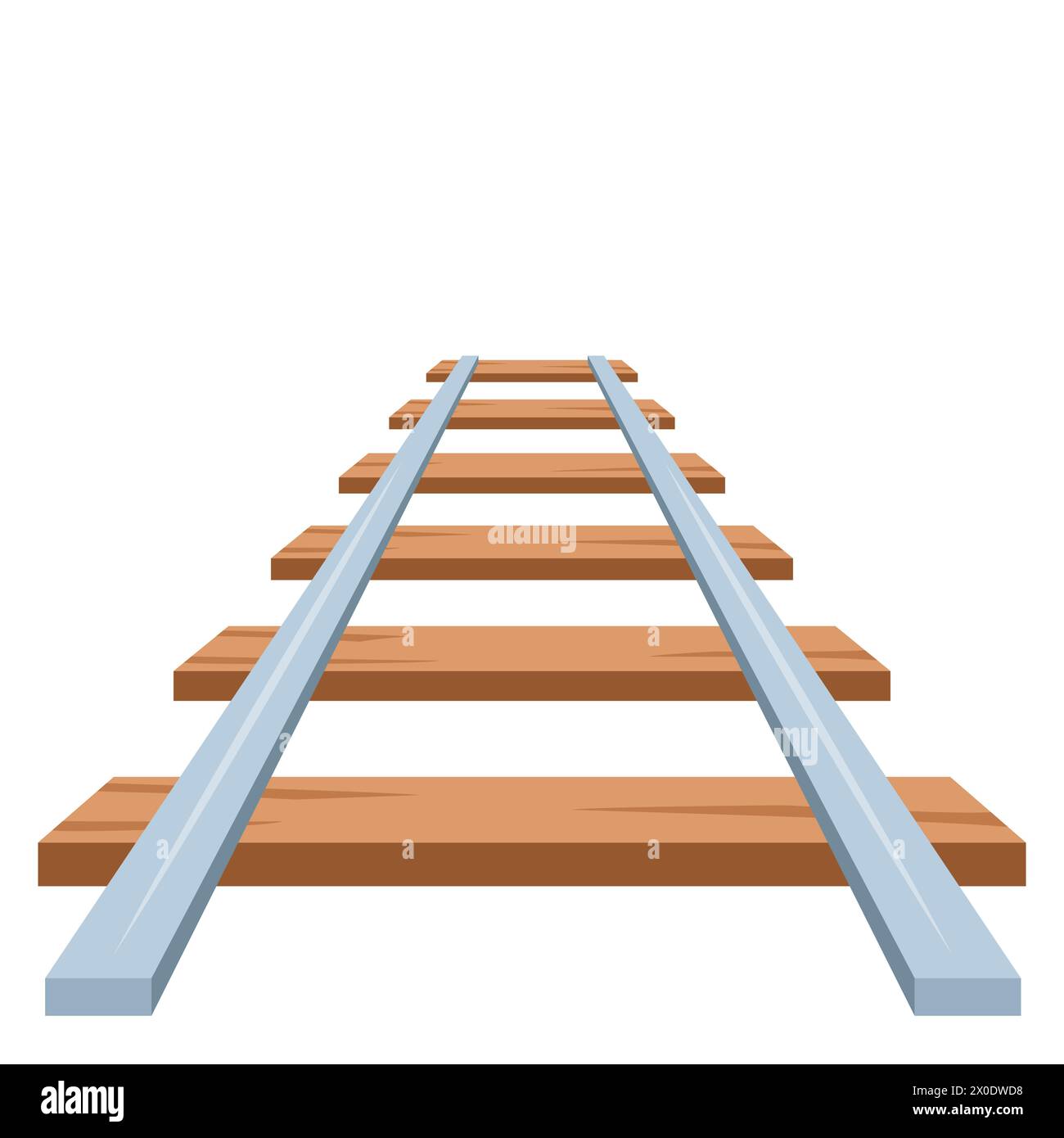 The railway going forward. Rails icon, vector illustration on a white ...
