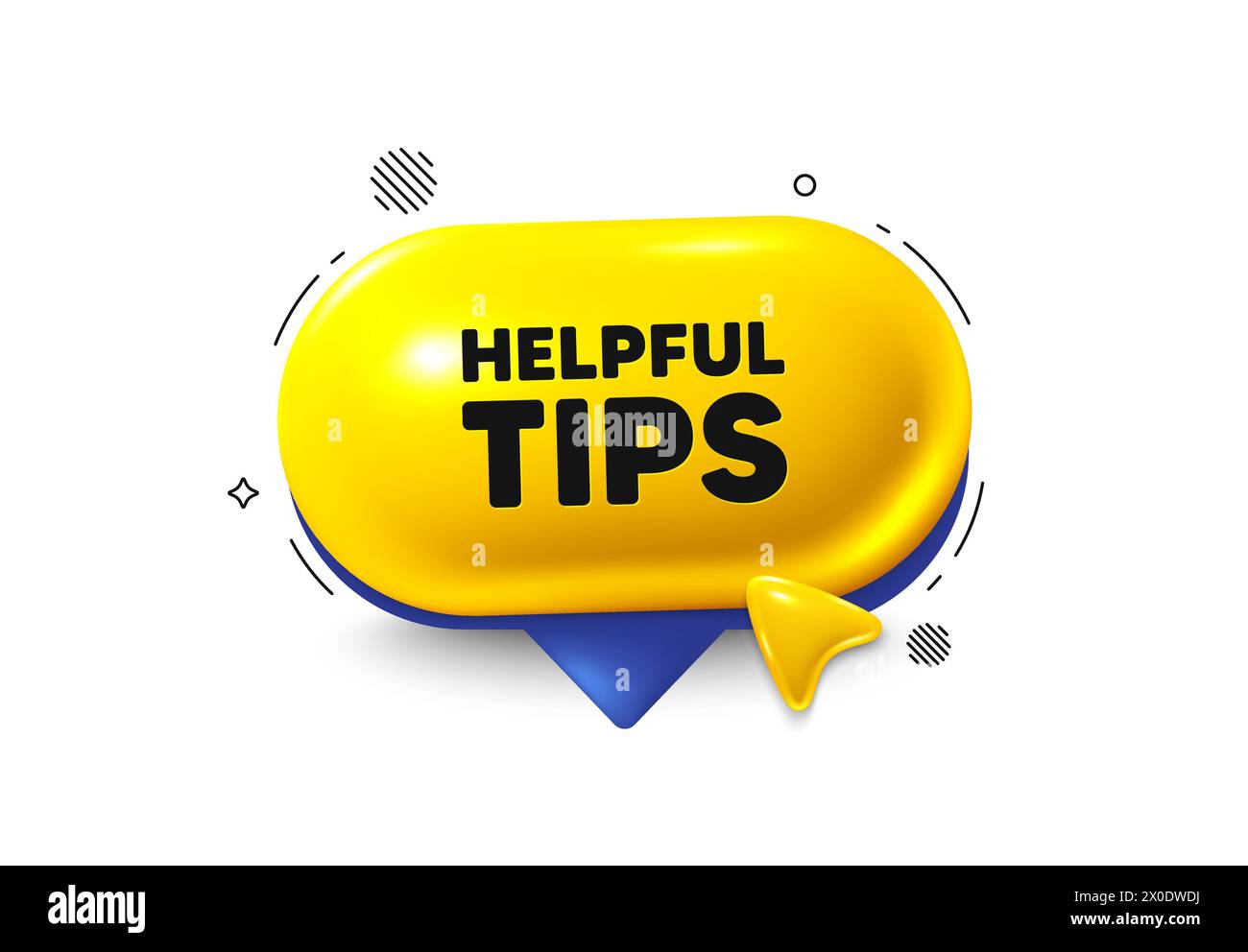 Helpful tips symbol. Education faq sign. Offer speech bubble 3d icon ...