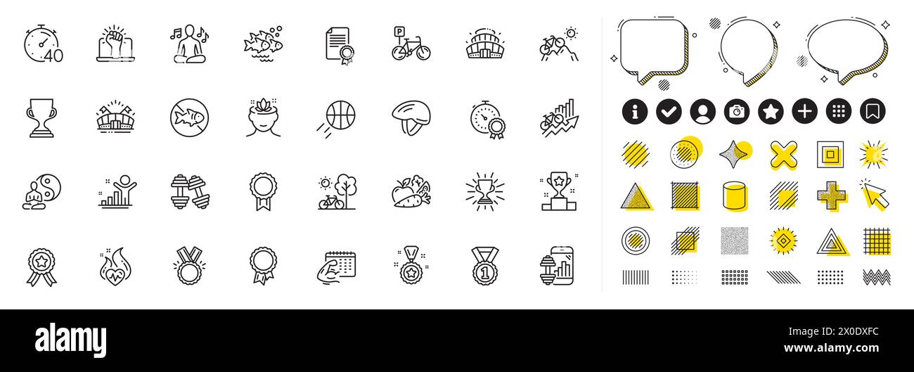 Set of Honor, Timer and Best rank line icons for web app. Pictogram ...