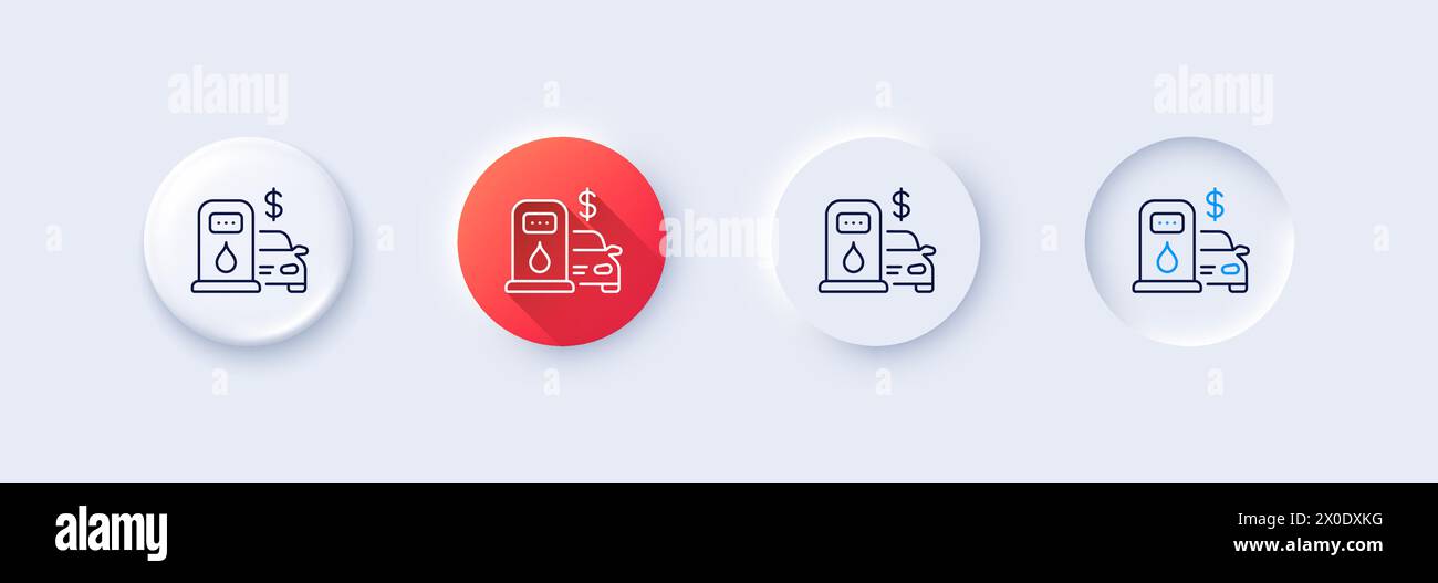 Filling station line icon. Gas station sign. Line icons. Vector Stock ...