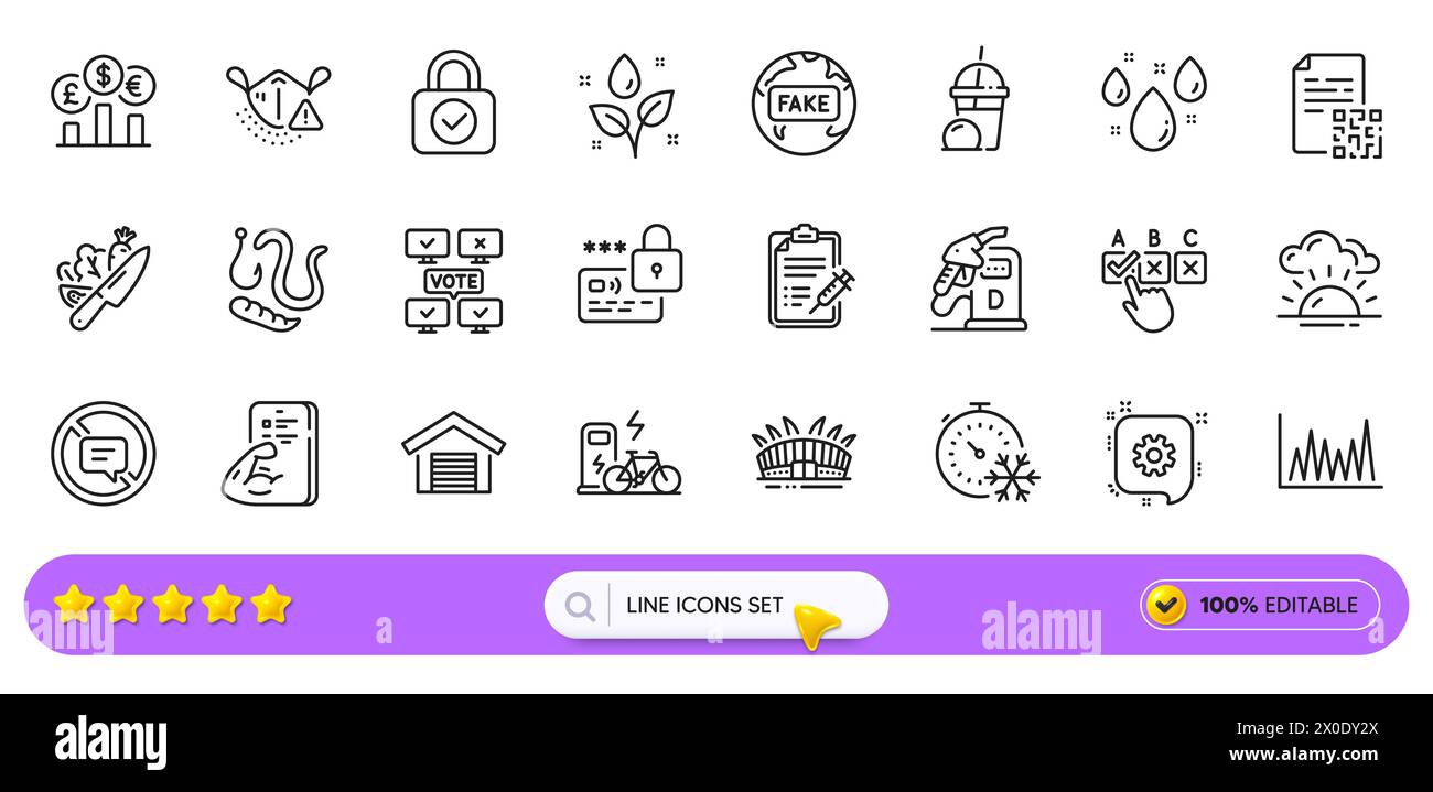 Rainy weather, Stop talking and Worms line icons for web app. Pictogram icon. Line icons. Vector ...