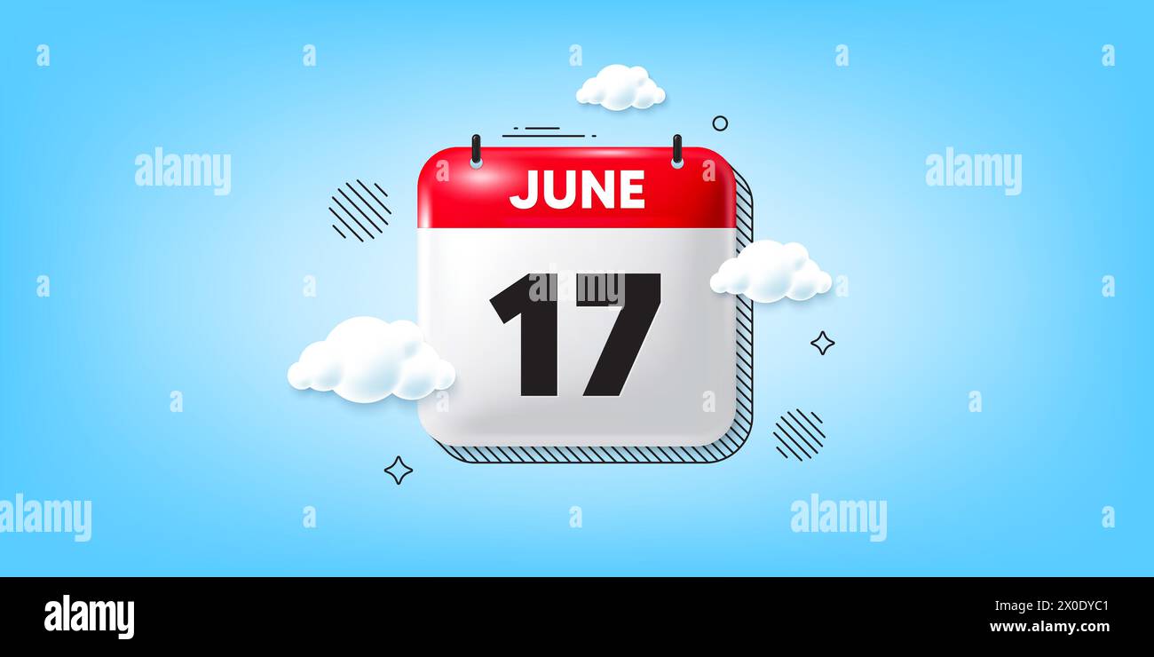 17th day of the month icon. Event schedule date. Calendar date of June ...